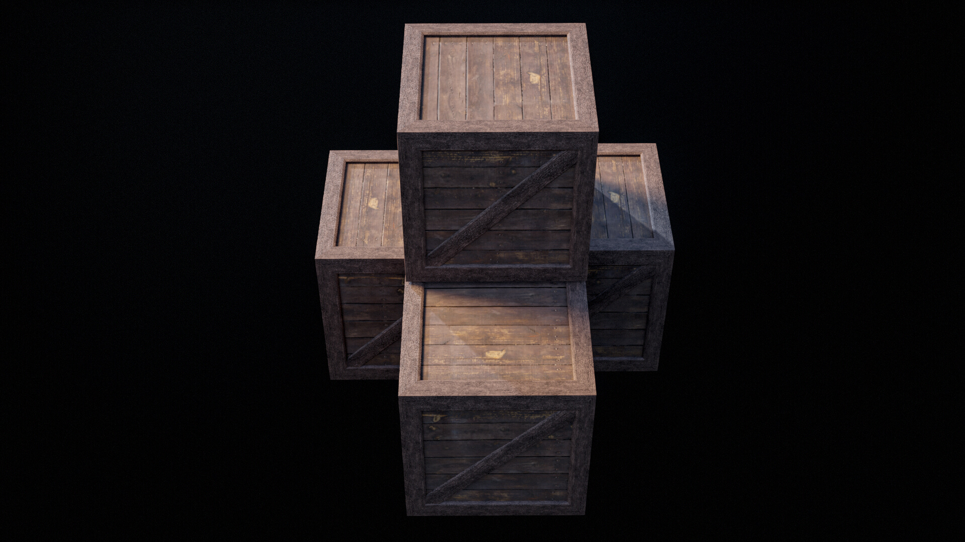 Wooden Old Crates Game Ready PBR - 3D Model by Locus Models
