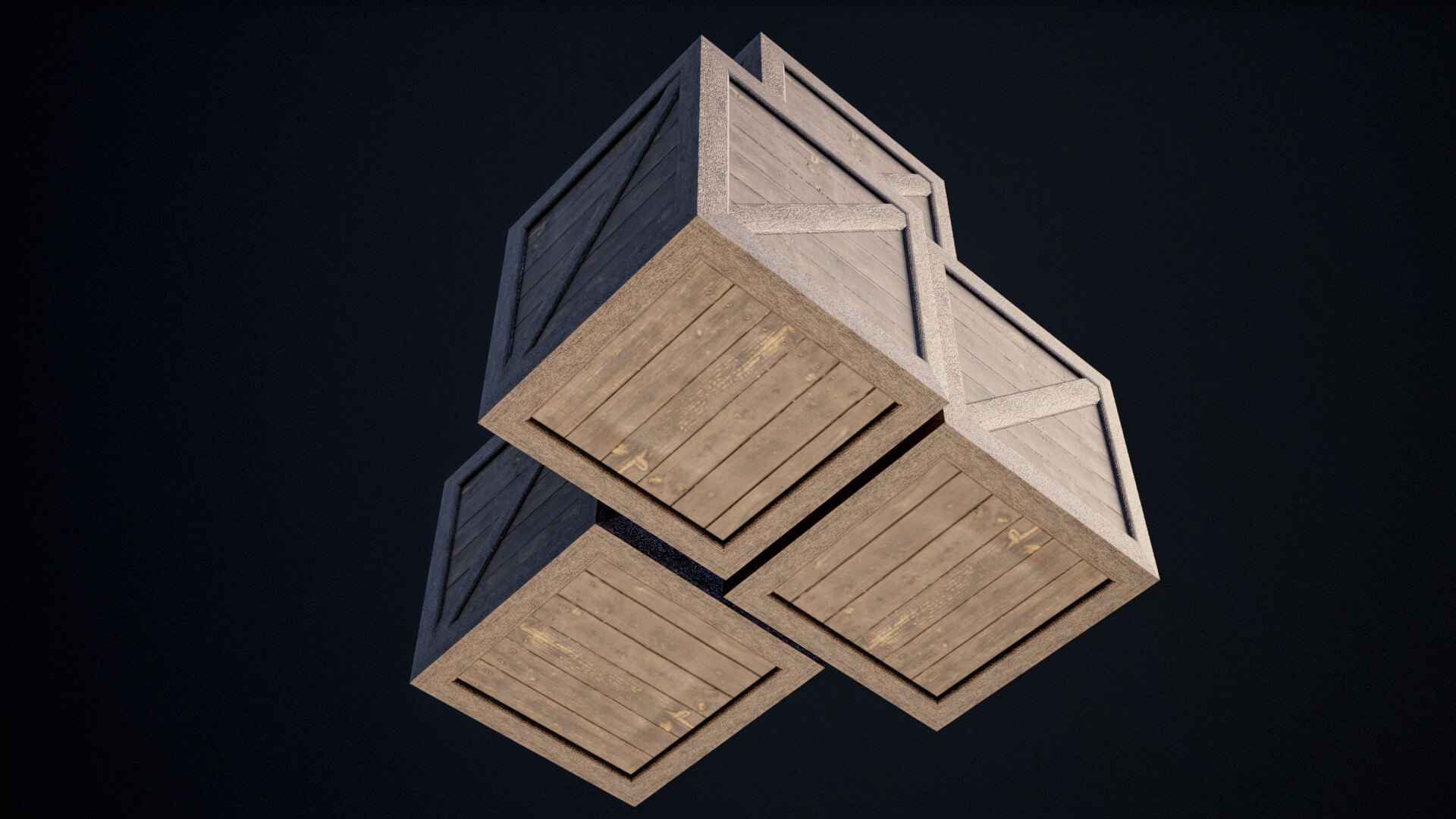 Wooden Old Crates Game Ready PBR - 3D Model by Locus Models