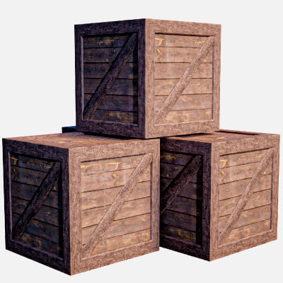Wooden Old Crates Game Ready PBR - 3D Model by Locus Models