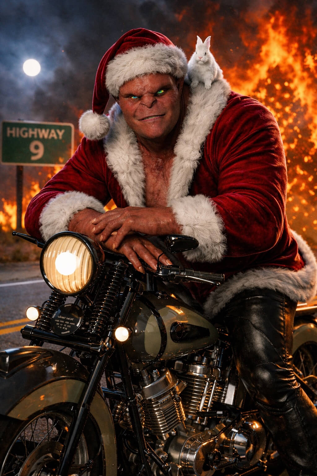 Santa on Hwy 9 3D Render, Digital Art by loketzuma