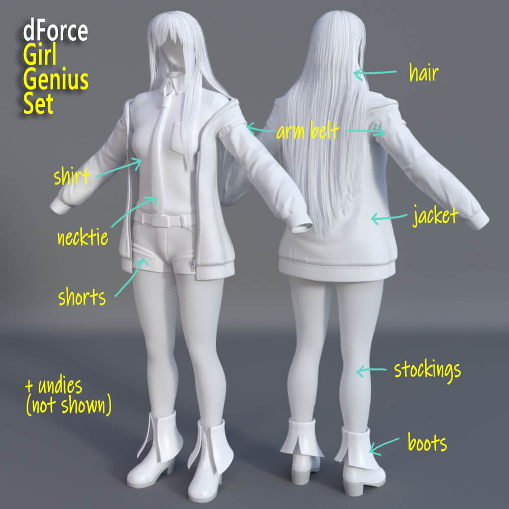 dForce Girl Genius Set for G9 - Daz Content by loner02
