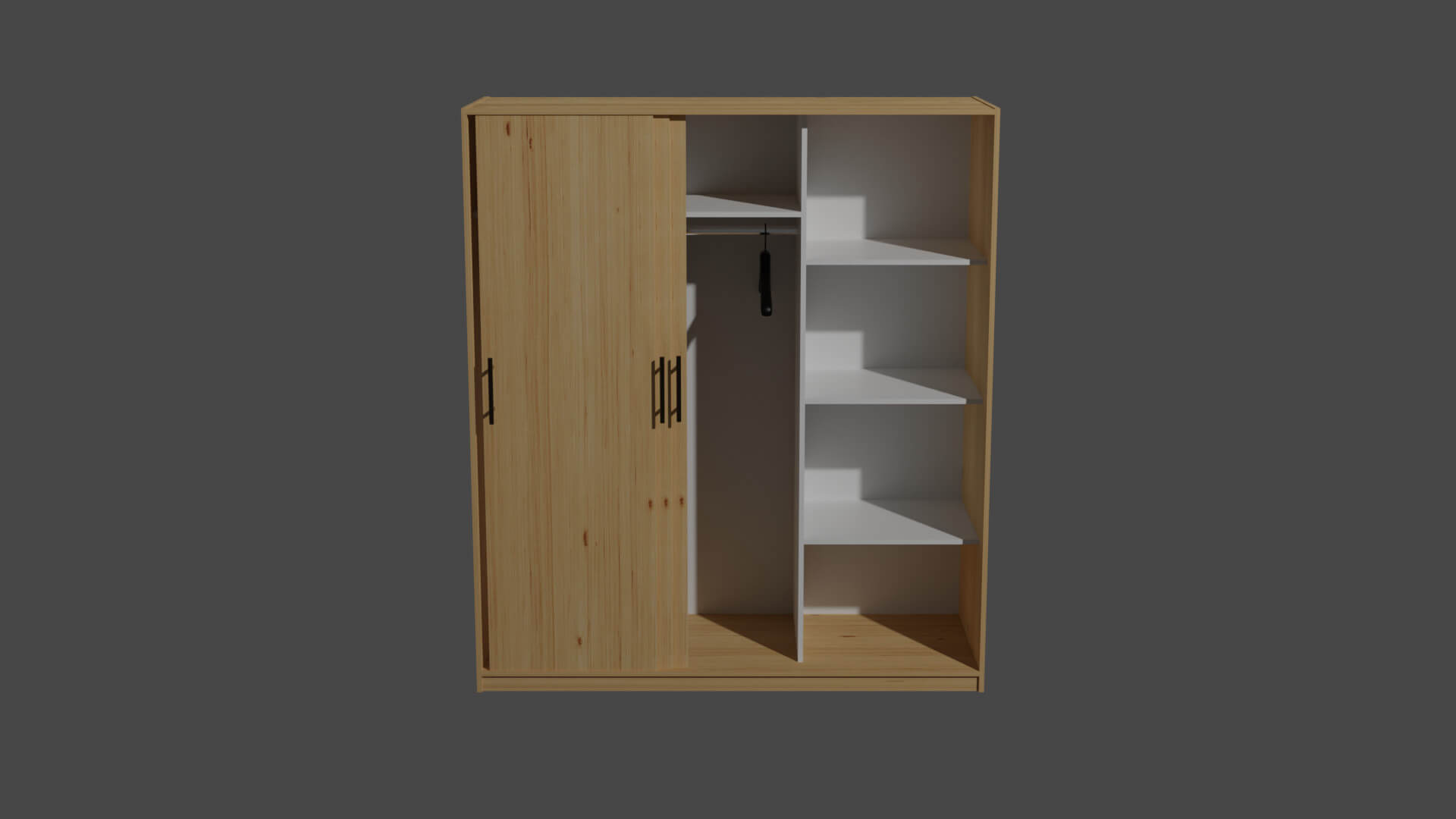 Clothing Wardrobe With Sliding Doors - 3D Model by Loodi