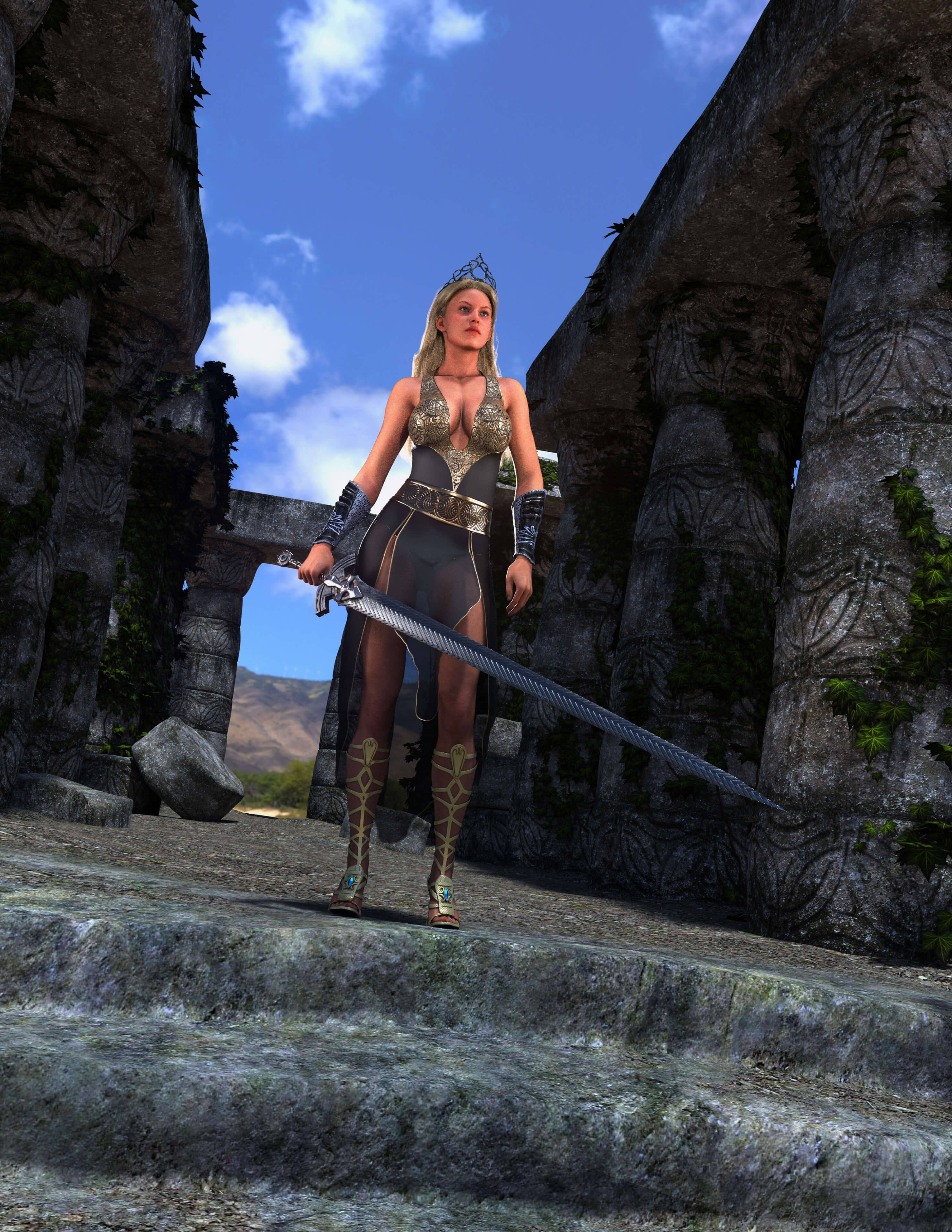 The Dark Angel 3D Render, Digital Art by Loodi