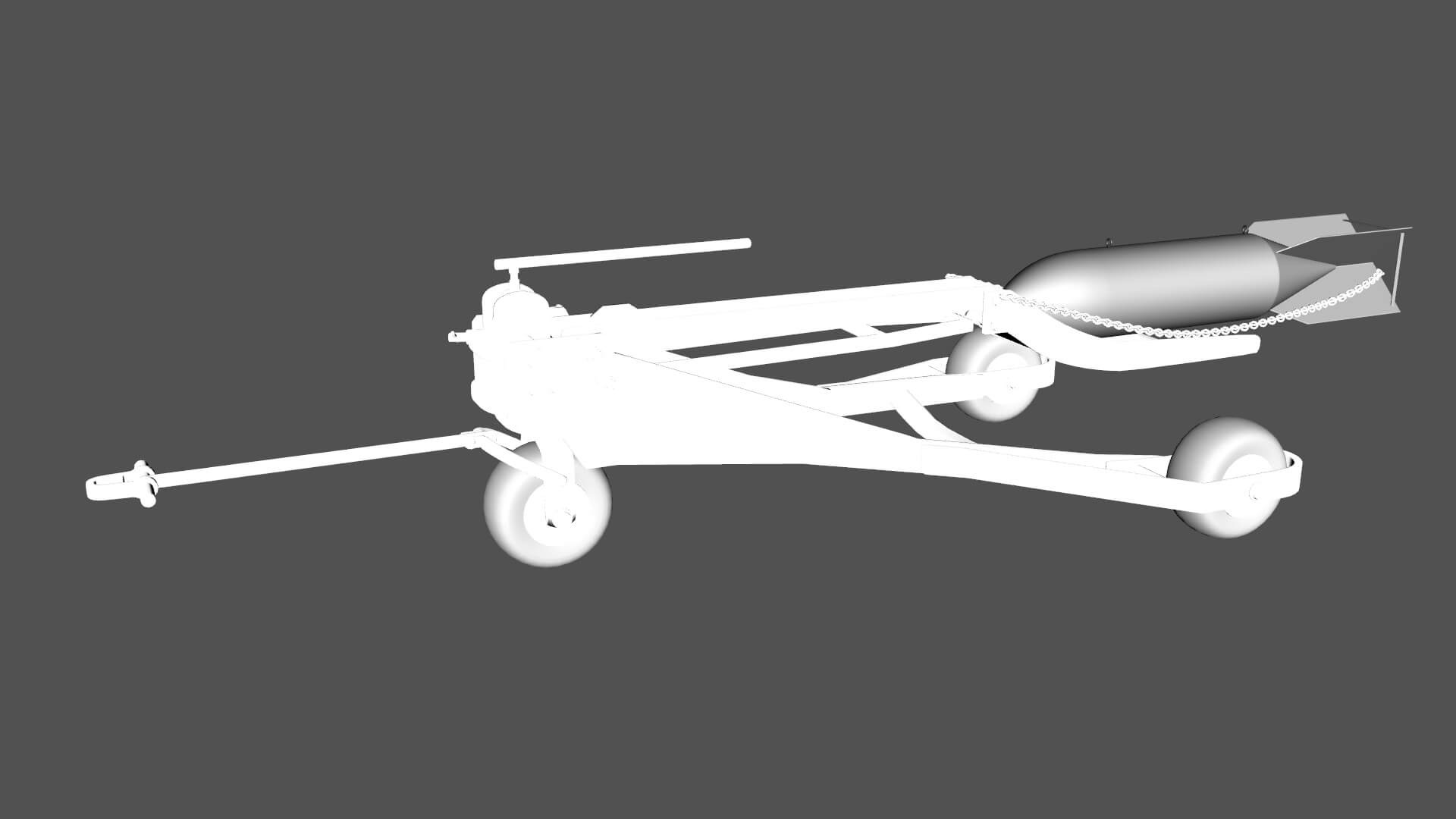 Bomb Carts - Terminal Trailers German WW2 Low Poly 3D Model by Lord_akaal