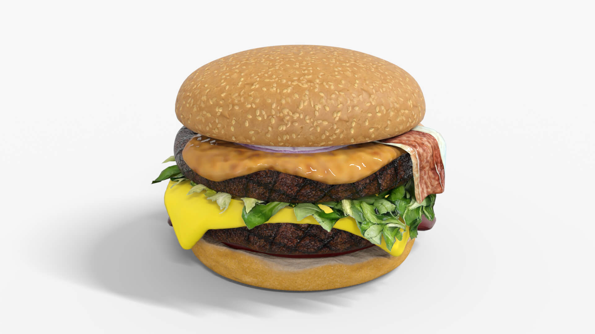 Burger Low Poly 3D Model by Lord_akaal