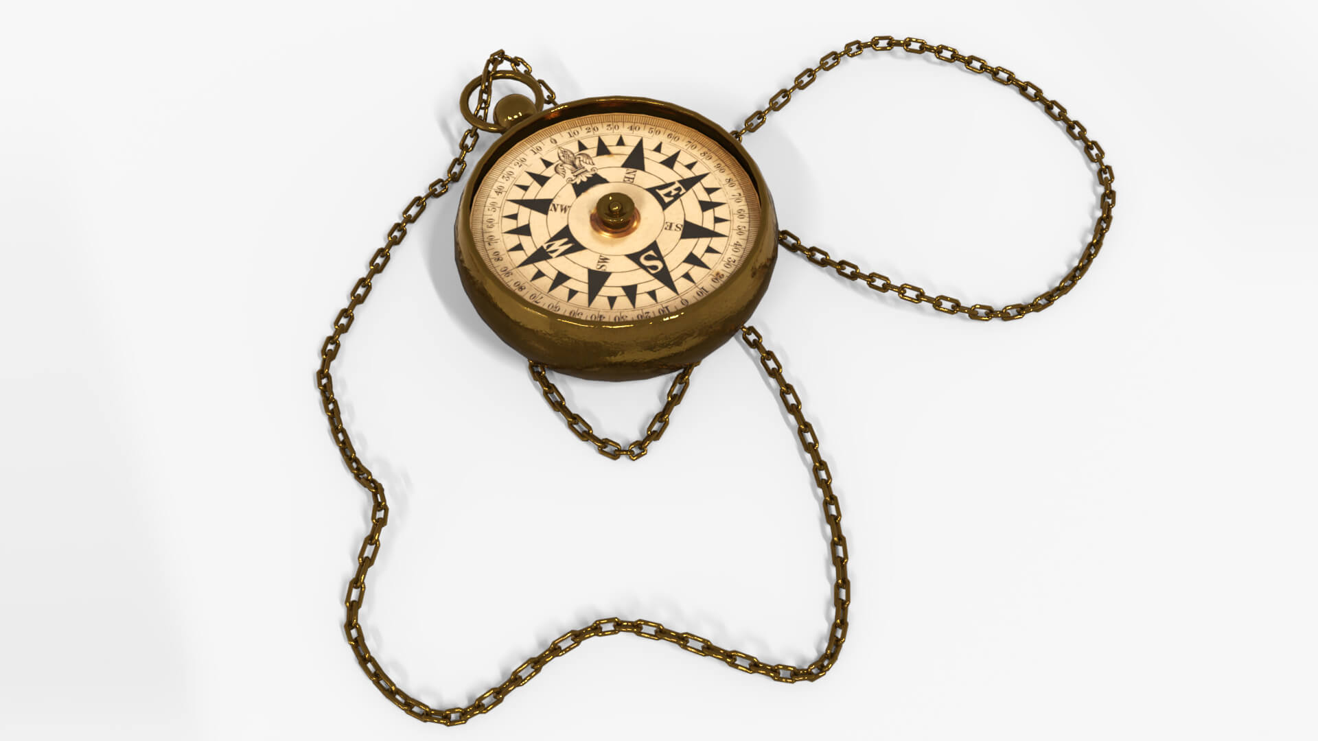 Compass Victorian Low Poly 3D Model by Lord_akaal