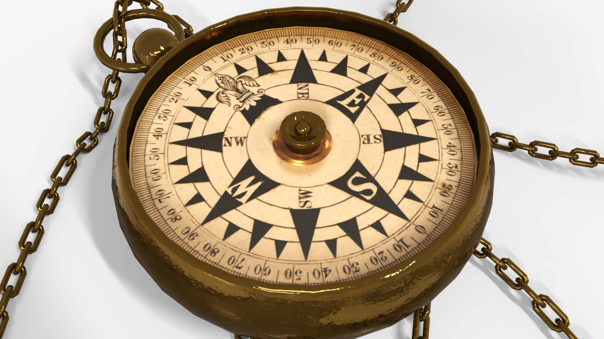 Compass Victorian Low Poly 3D Model by Lord_akaal