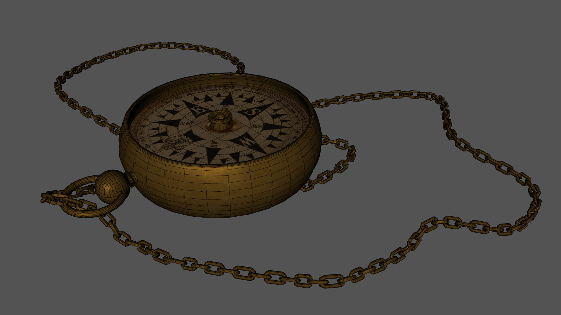 Compass Victorian Low Poly 3D Model by Lord_akaal