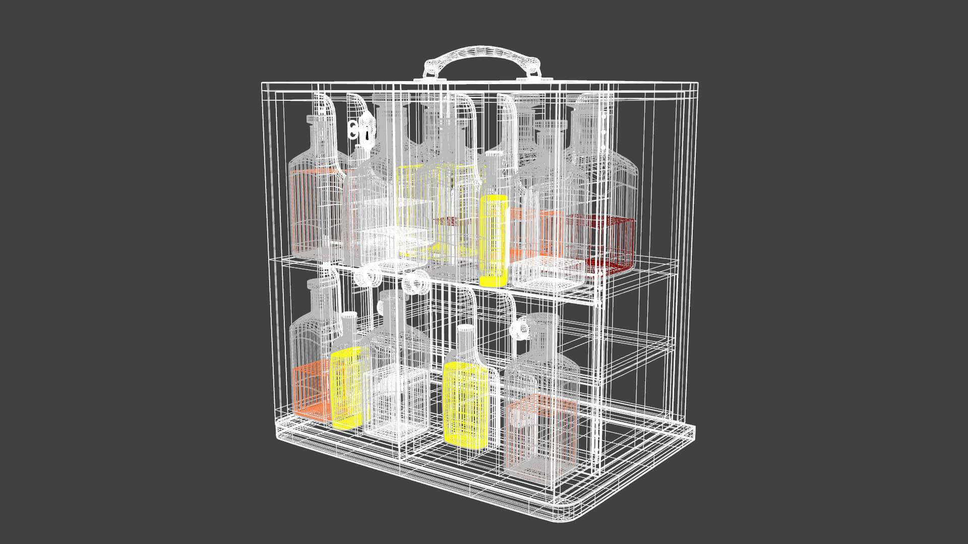 Medical Chest With Bottles Low Poly 3D Model by Lord_akaal