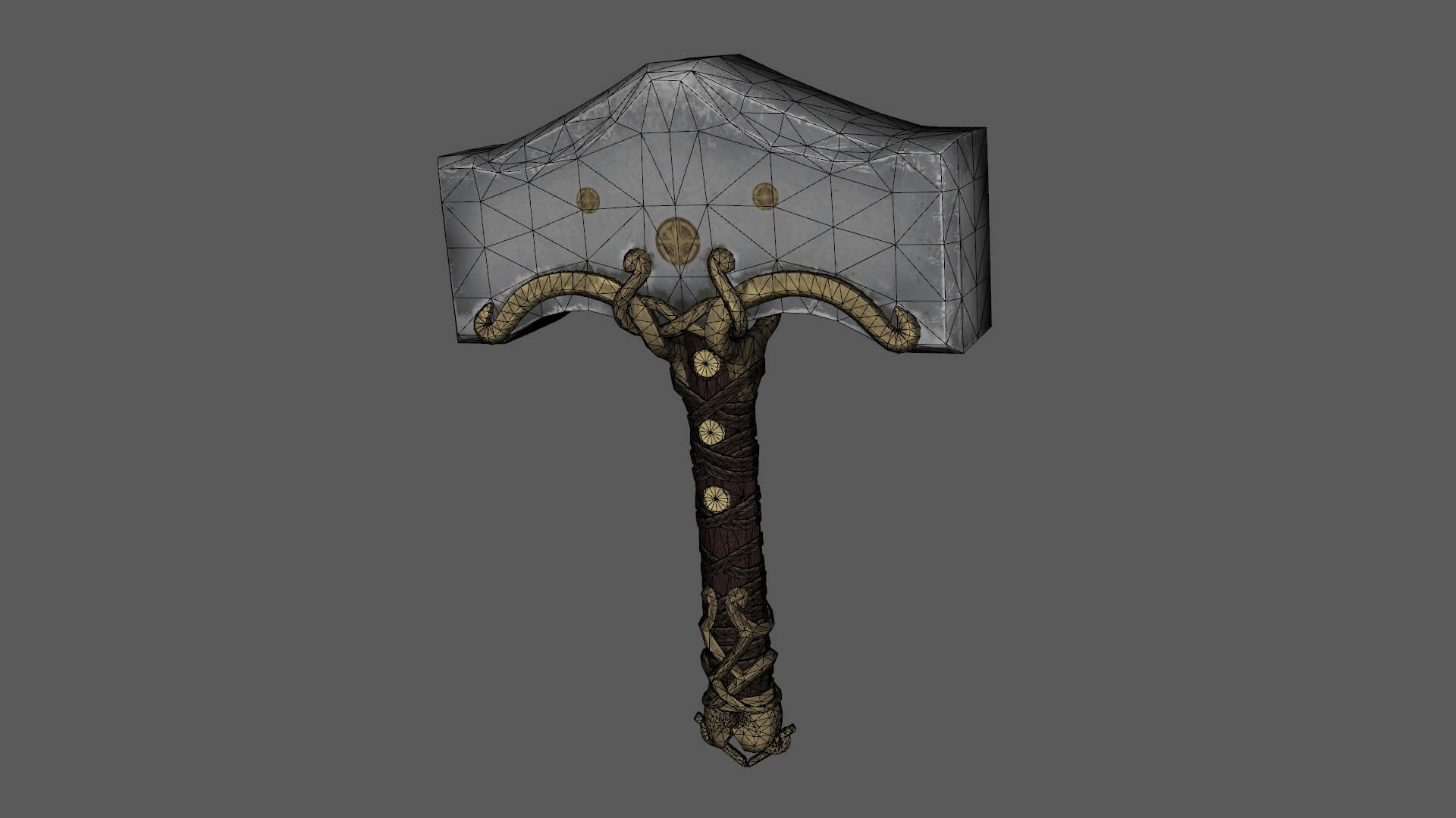 Mjolnir - Thor Low Poly 3D Model by Lord_akaal