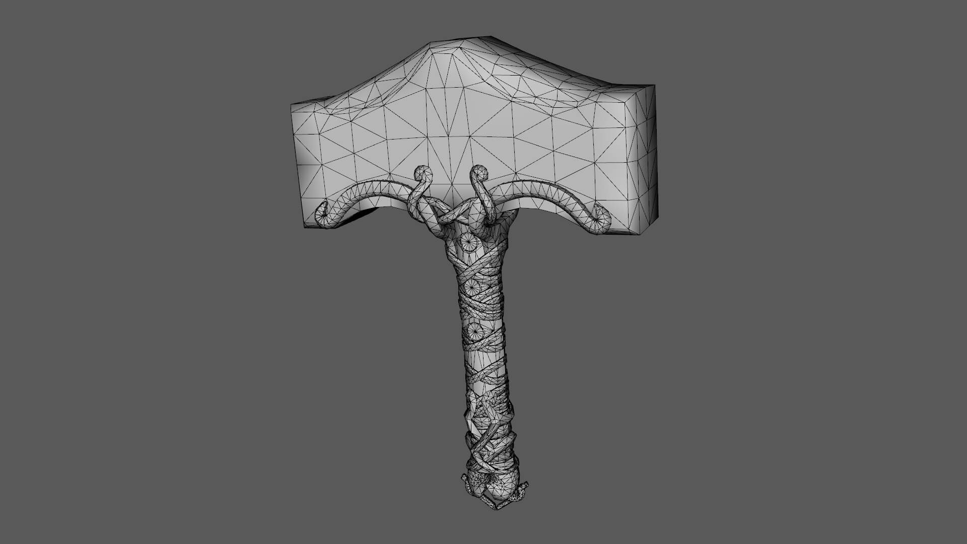 Mjolnir - Thor Low Poly 3D Model by Lord_akaal