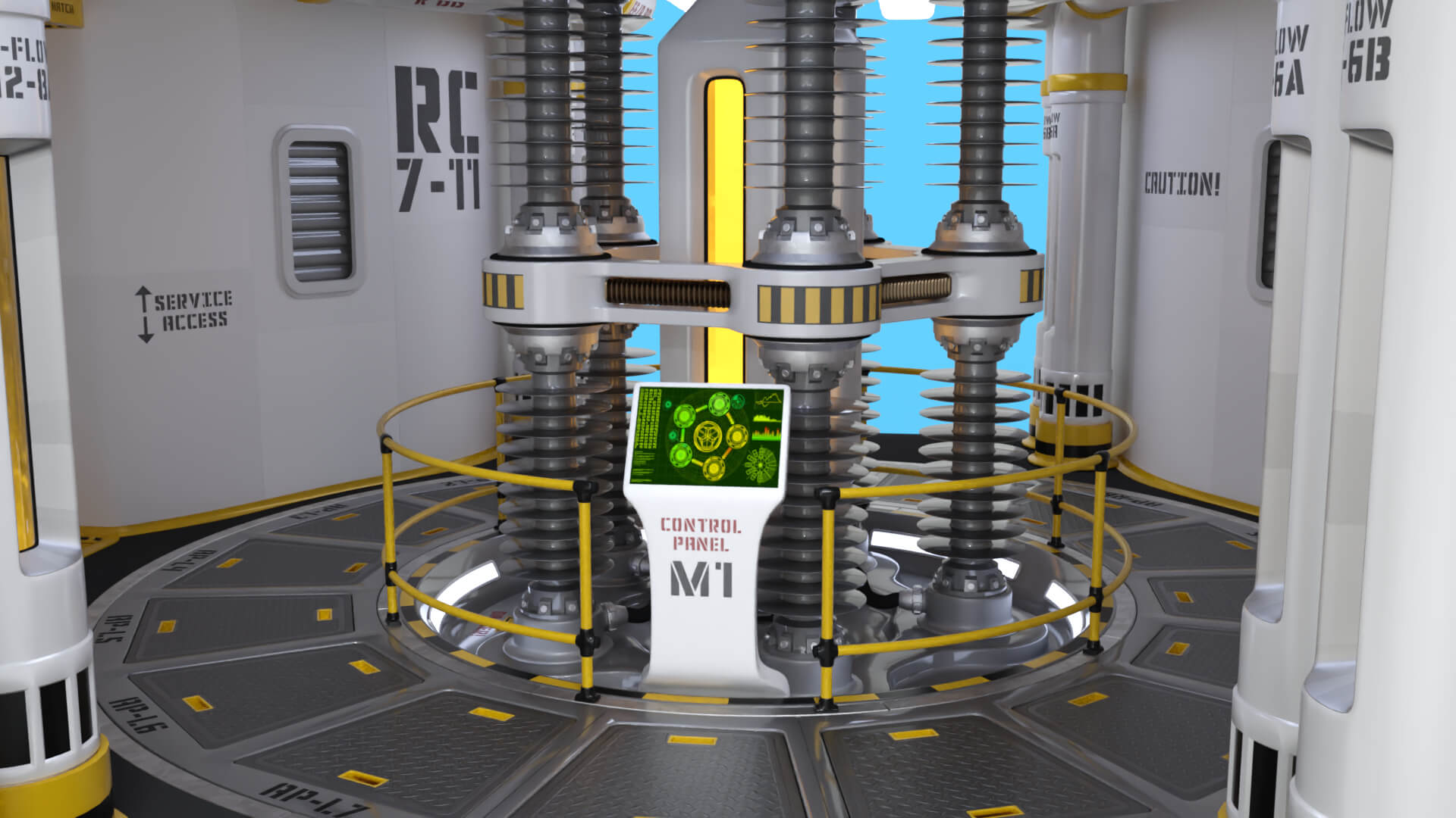 Nuclear Reactor Sci-Fi Low Poly 3D Model by Lord_akaal
