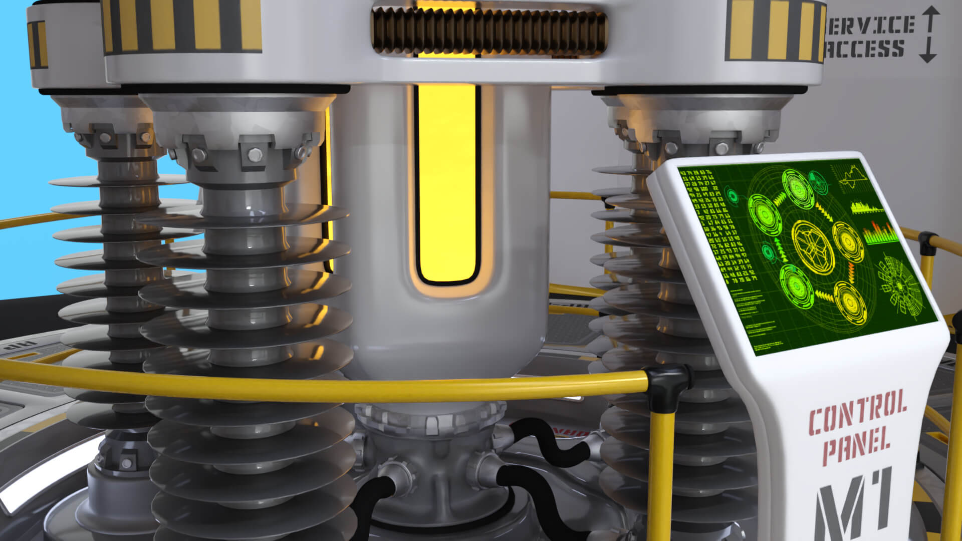 Nuclear Reactor Sci-Fi Low Poly 3D Model by Lord_akaal