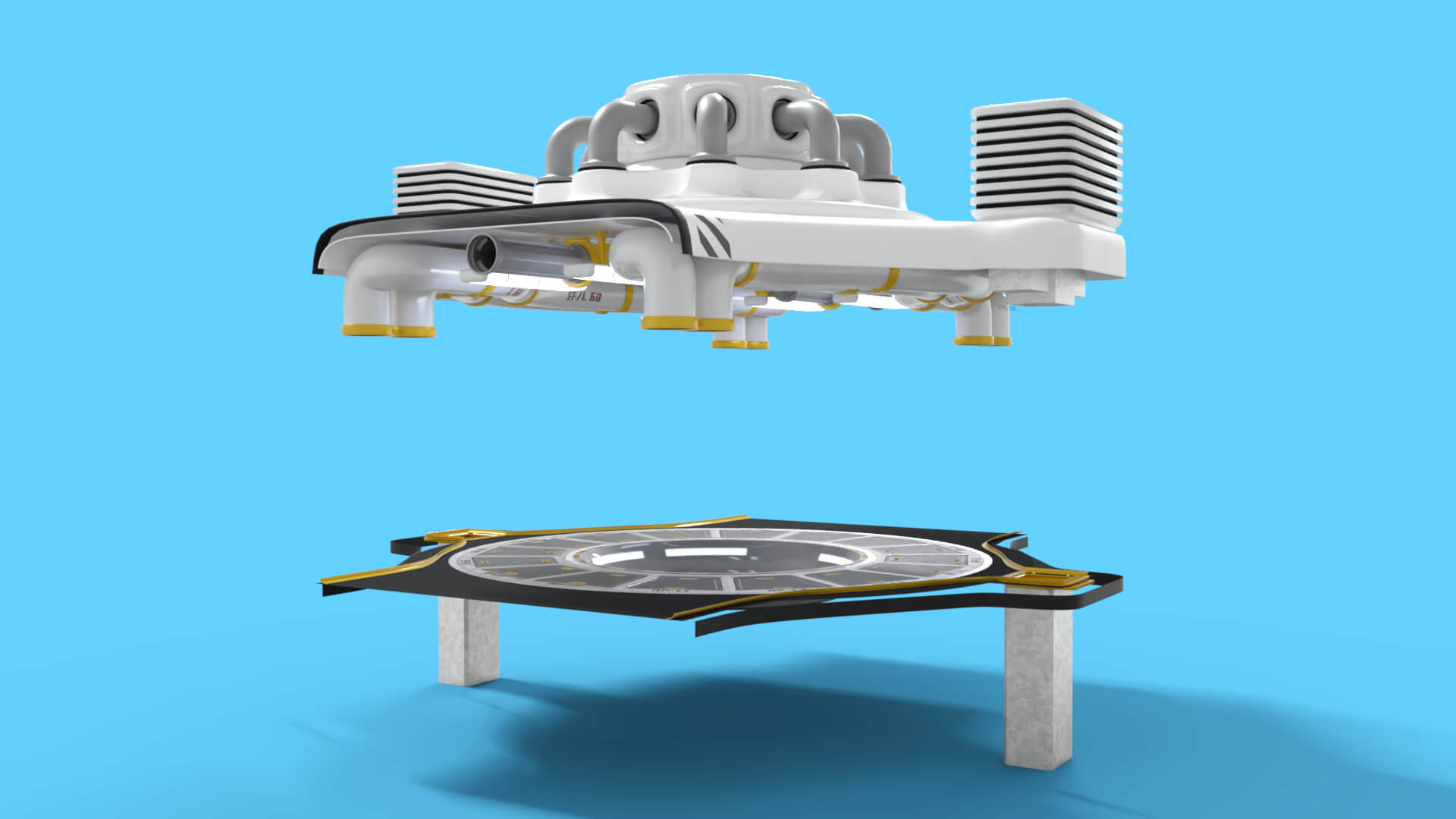 Nuclear Reactor Sci-Fi Low Poly 3D Model by Lord_akaal