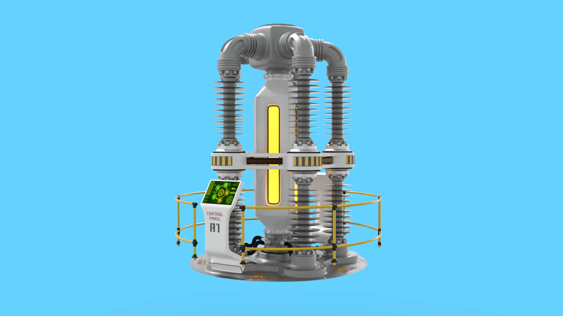 Nuclear Reactor Sci-Fi Low Poly 3D Model by Lord_akaal