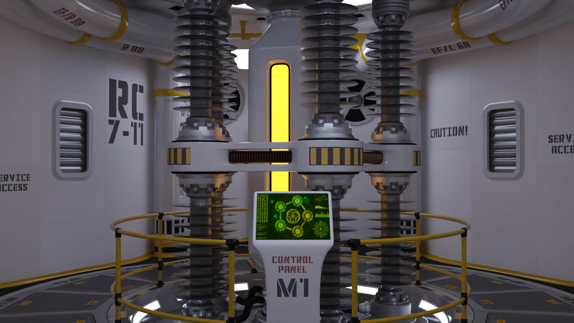 Nuclear Reactor Sci-Fi Low Poly 3D Model by Lord_akaal