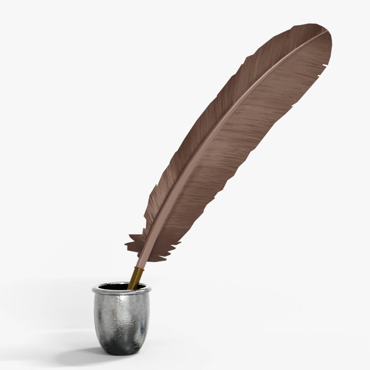 Quill and Inkpot Low Poly 3D Model by Lord_akaal