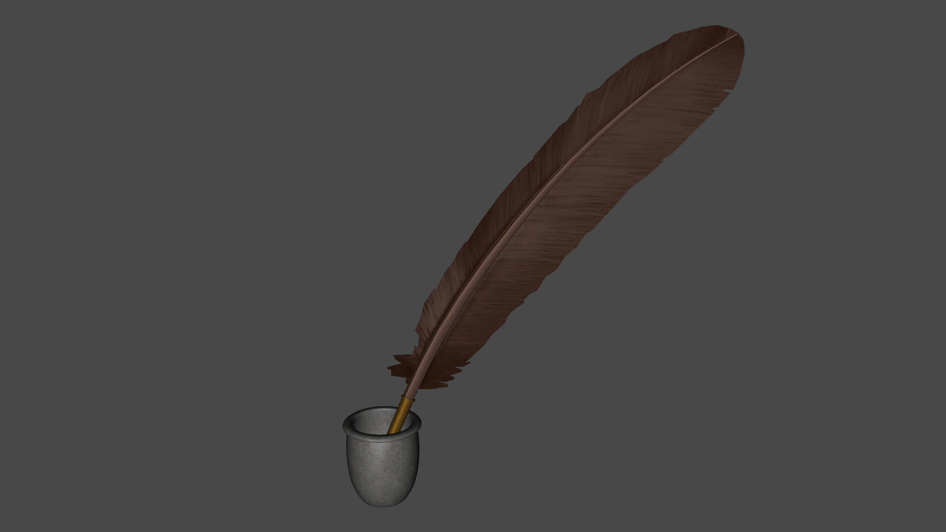 Quill and Inkpot Low Poly 3D Model by Lord_akaal