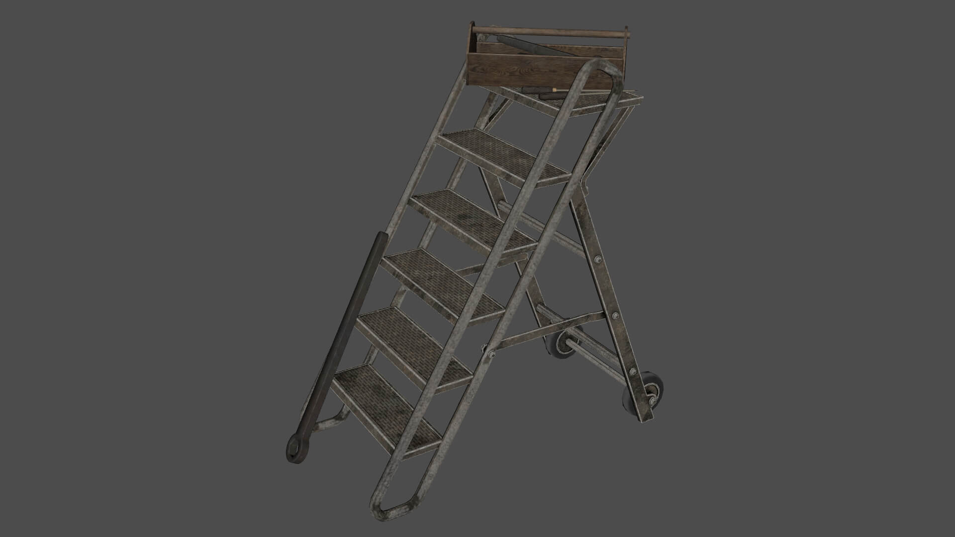 Step Stool With Tools Low Poly 3D Model by Lord_akaal