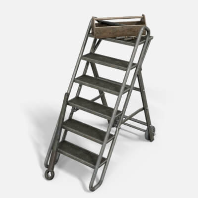 Step Stool With Tools Low Poly 3D Model by Lord_akaal