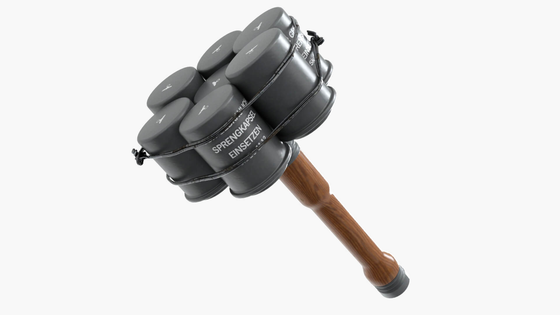 Stielhandgranate WW2 Low Poly 3D Model by Lord_akaal