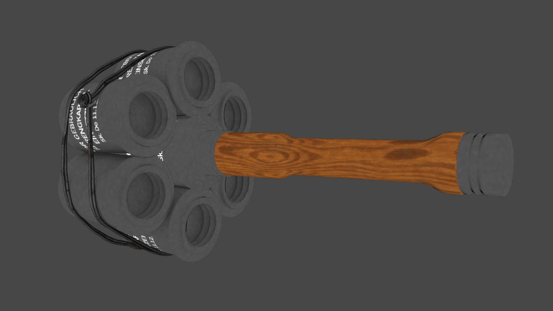 Stielhandgranate WW2 Low Poly 3D Model by Lord_akaal