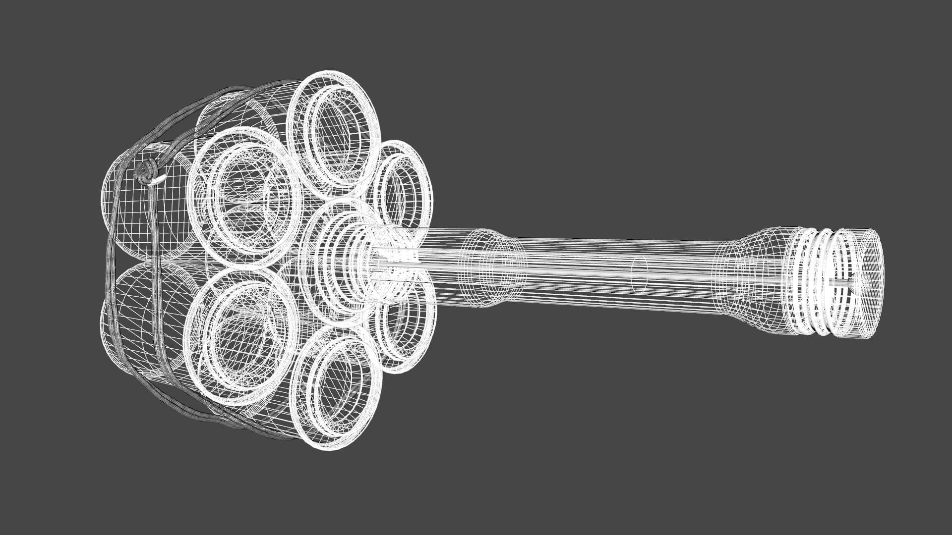 Stielhandgranate WW2 Low Poly 3D Model by Lord_akaal