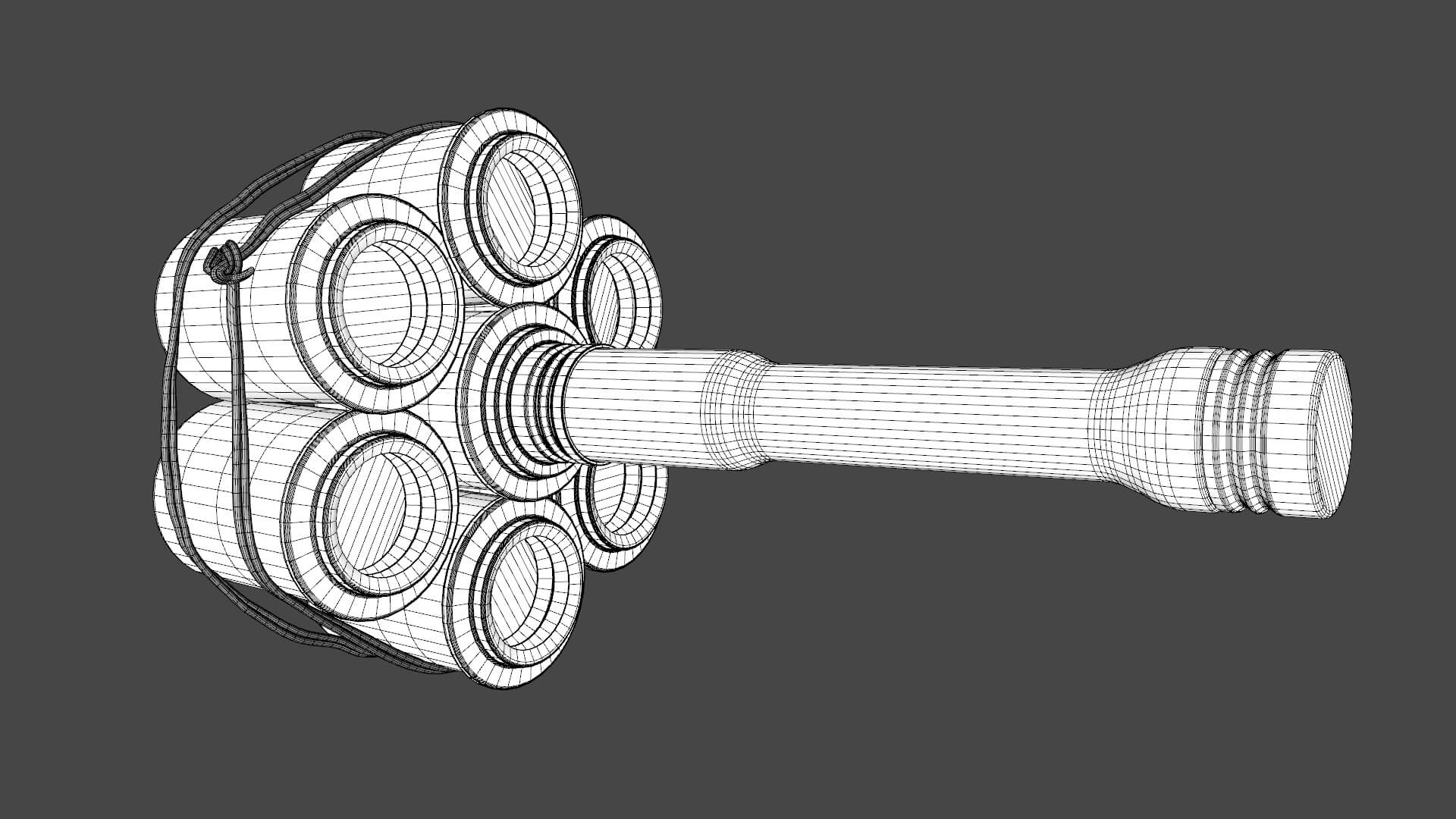 Stielhandgranate WW2 Low Poly 3D Model by Lord_akaal