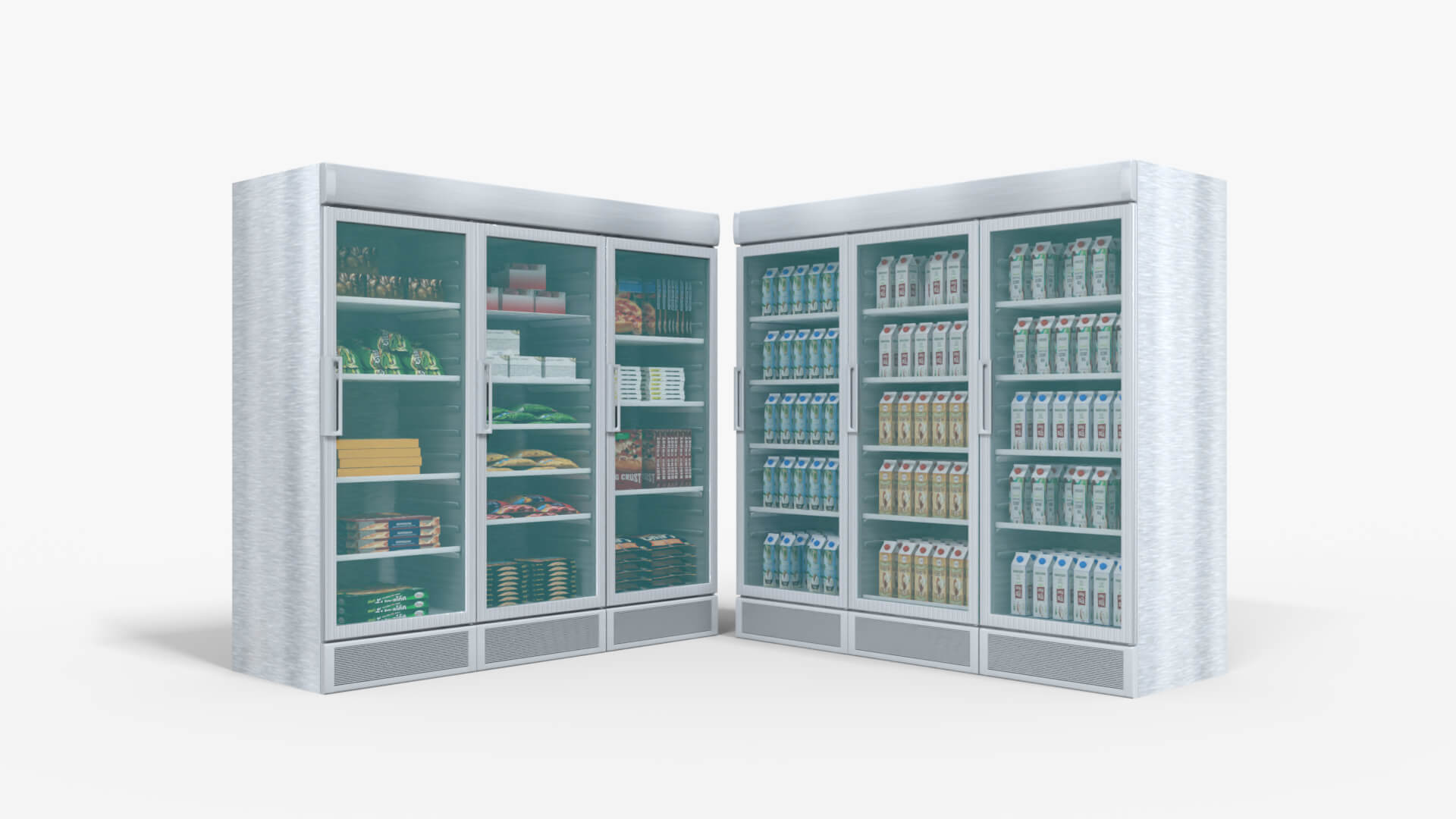 Supermarket Fridge Collection Low Poly 3D Model by Lord_akaal