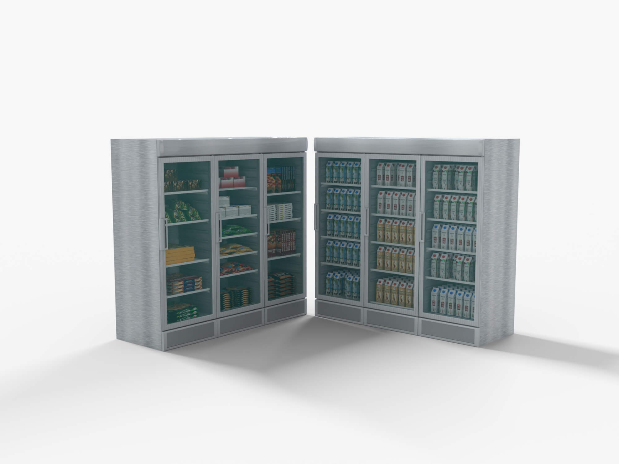 Supermarket Fridge Collection Low Poly 3D Model by Lord_akaal
