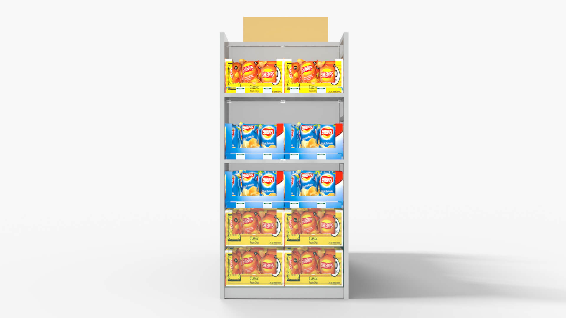 Supermarket Shelves Chips Pack Low Poly 3D Model by Lord_akaal