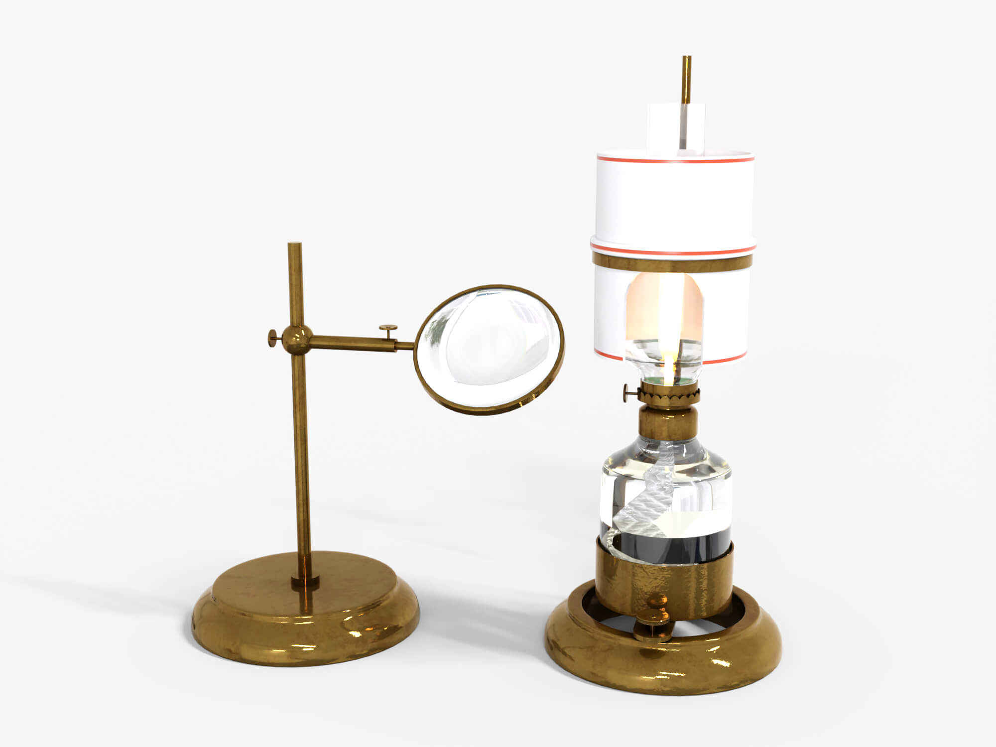Victorian Lamp and Light Focus Low Poly 3D Model by Lord_akaal