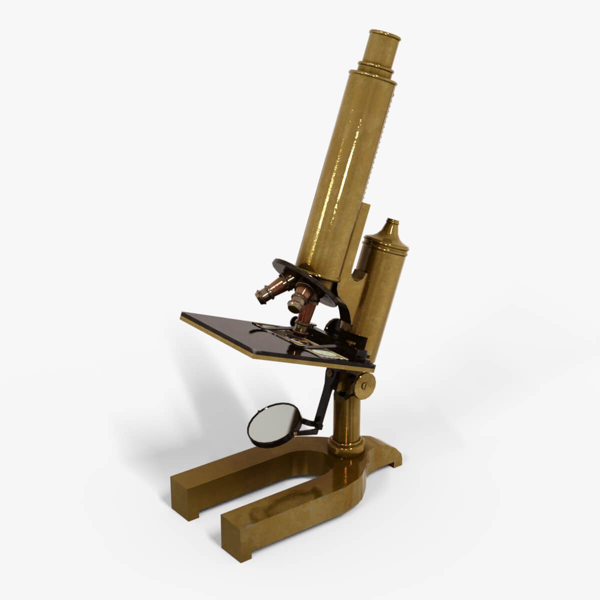 Victorian Microscope Low Poly 3D Model by Lord_akaal