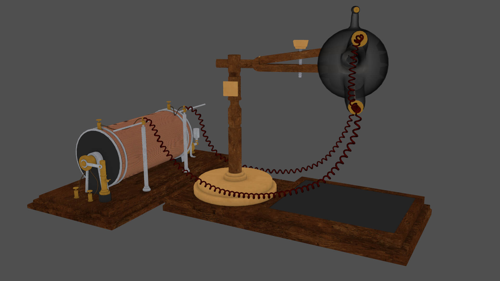 Victorian X Ray Machine 1895 Low Poly 3D Model by Lord_akaal