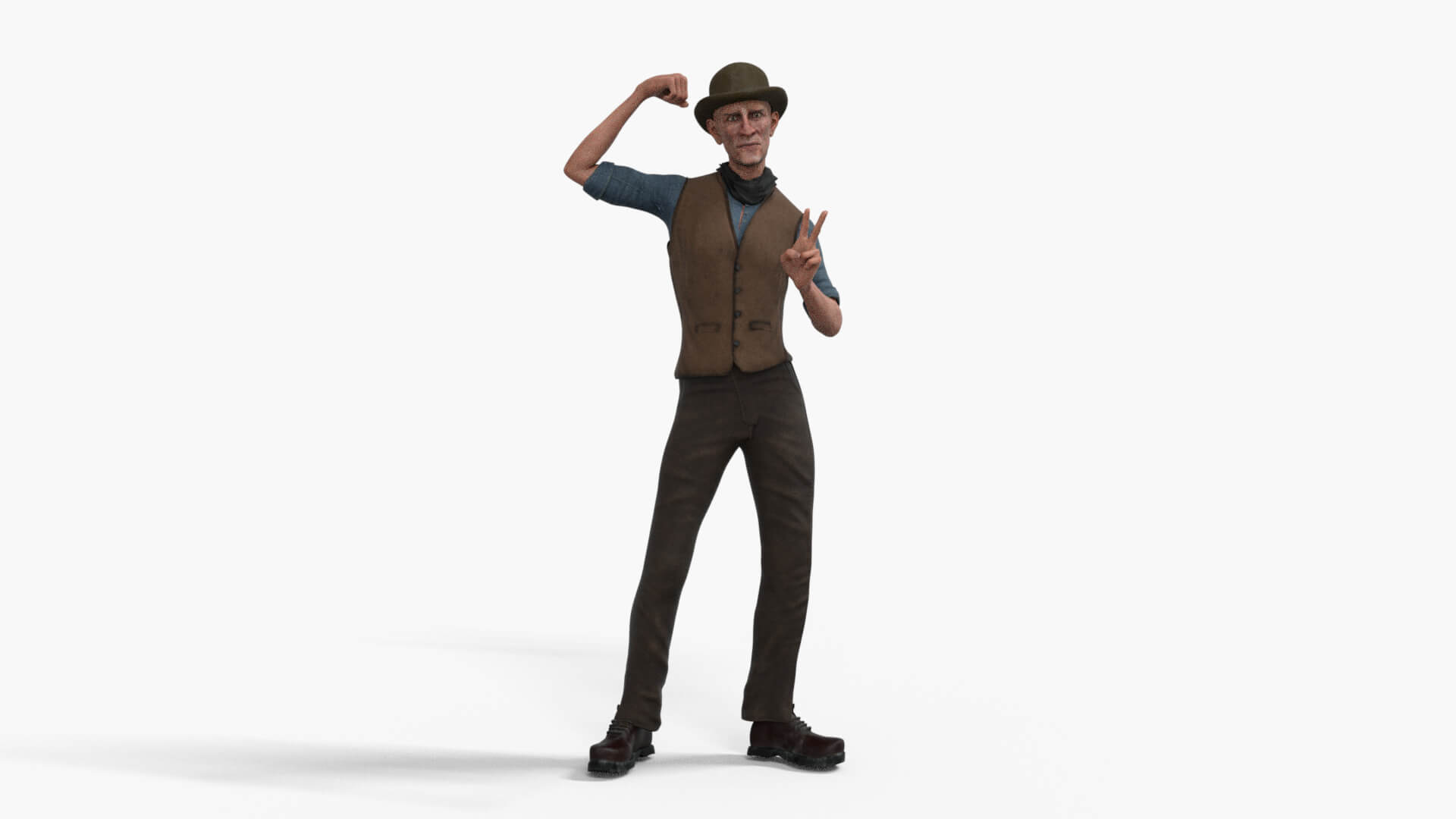 Wild West Chuck Western Low Poly 3D Model by Lord_akaal