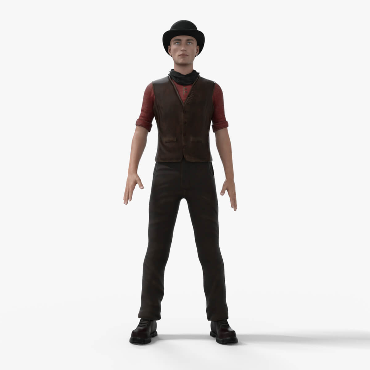 Wild West Chuck Western Low Poly 3D Model by Lord_akaal