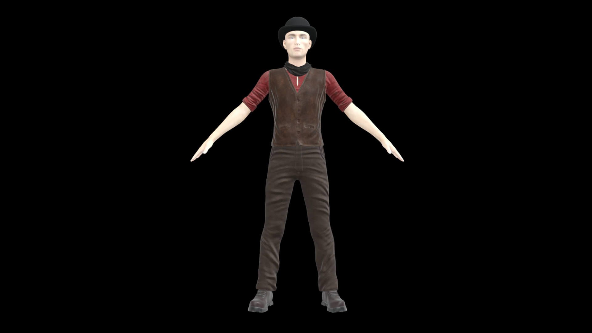 Wild West Chuck Western Low Poly 3D Model by Lord_akaal