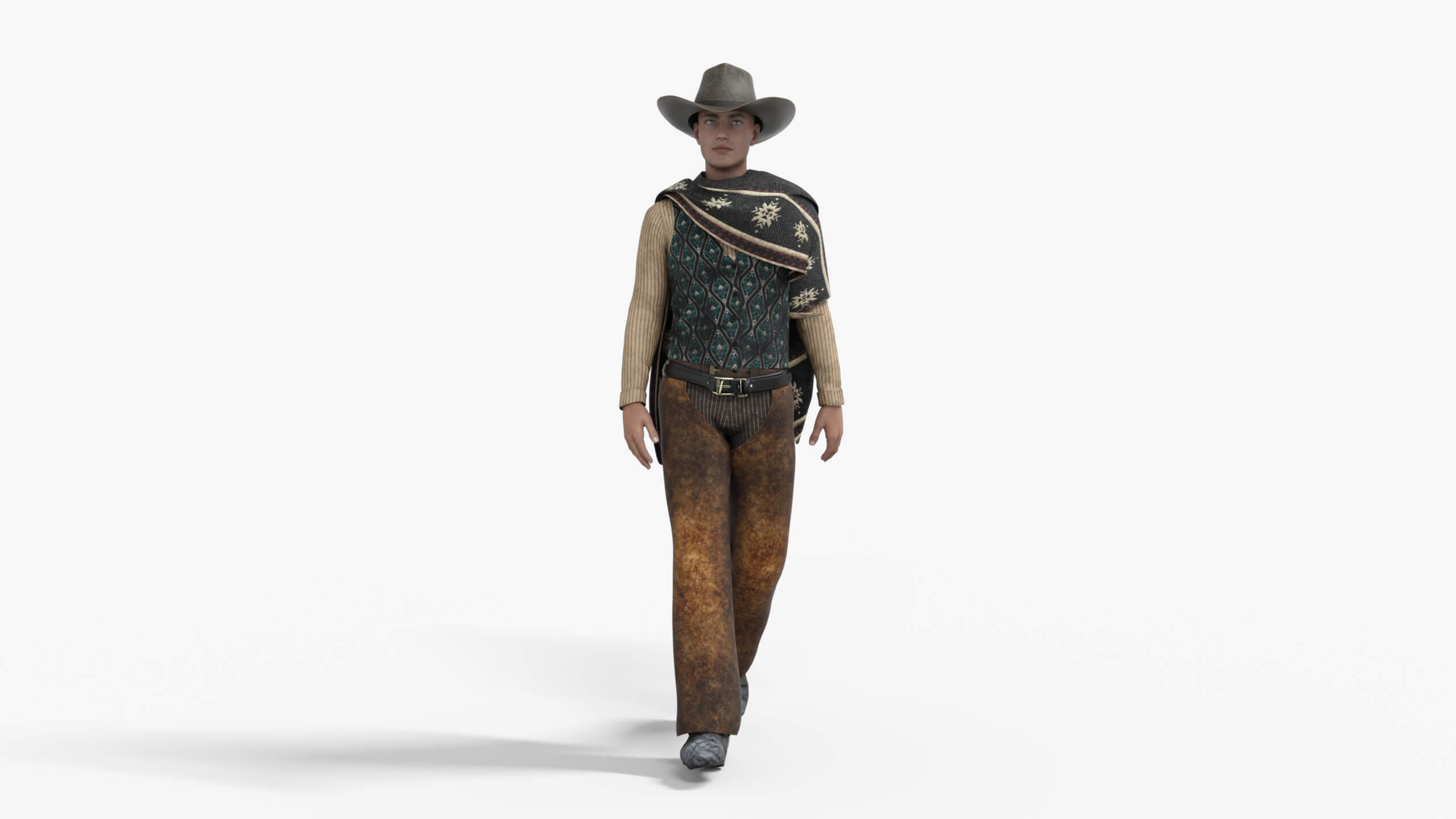 Wild West Sunset Rider Cowboy Low Poly - 3D Model by Lord_akaal