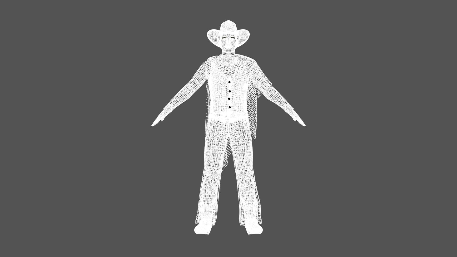 Wild West Sunset Rider Cowboy Low Poly - 3D Model by Lord_akaal