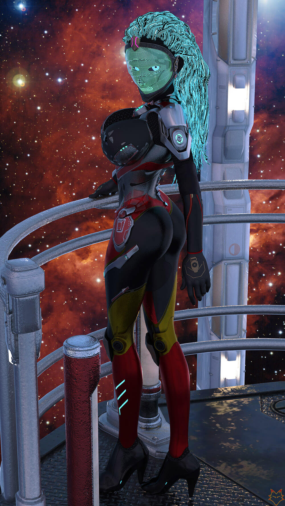 Sleek Lines and Contours 3D Render, Digital Art by lordcoyote