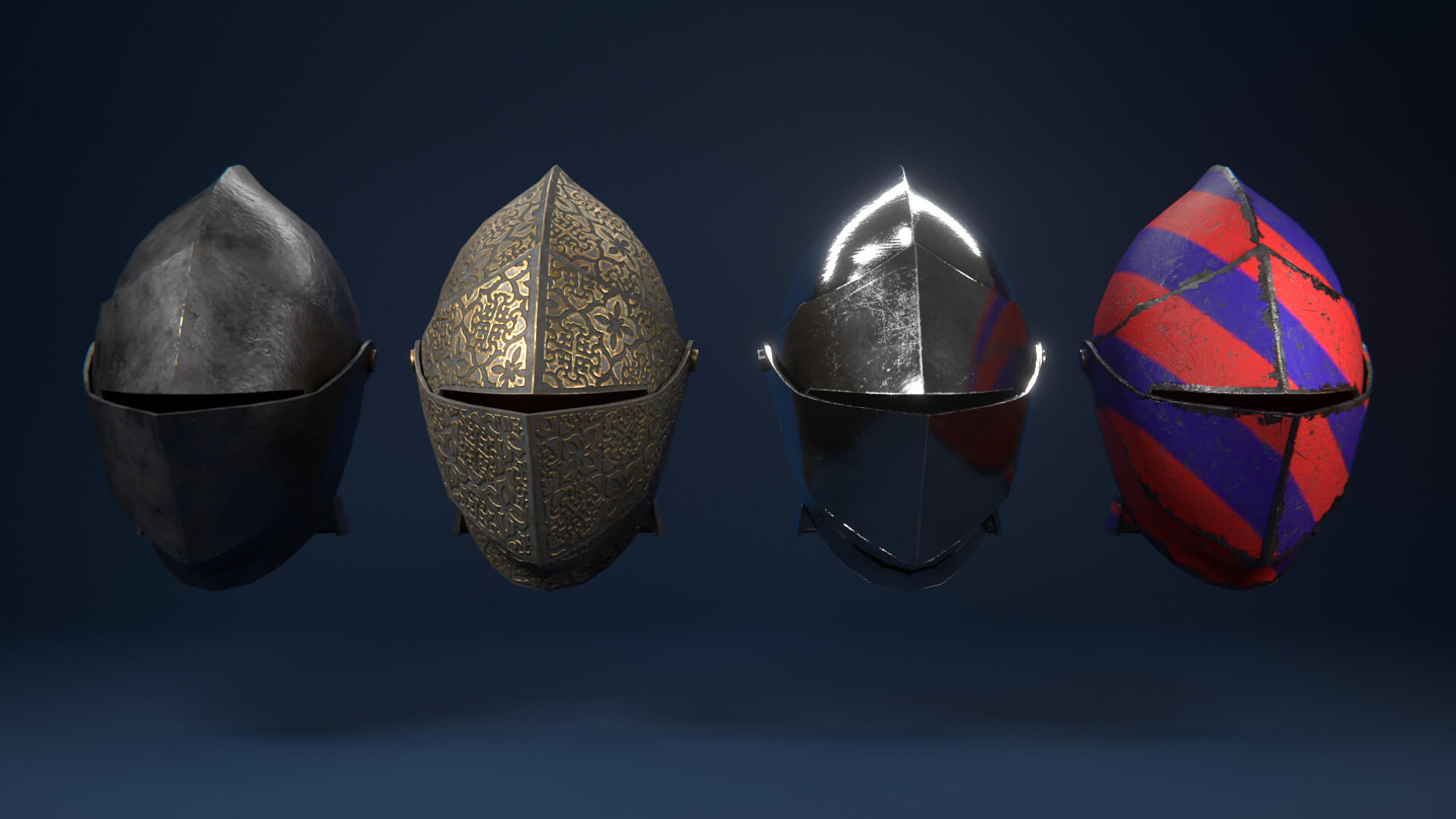 Armet Helmet + 4 skins - 3D Model by Lordische