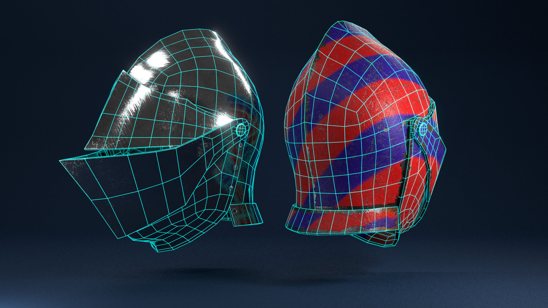 Armet Helmet + 4 skins - 3D Model by Lordische