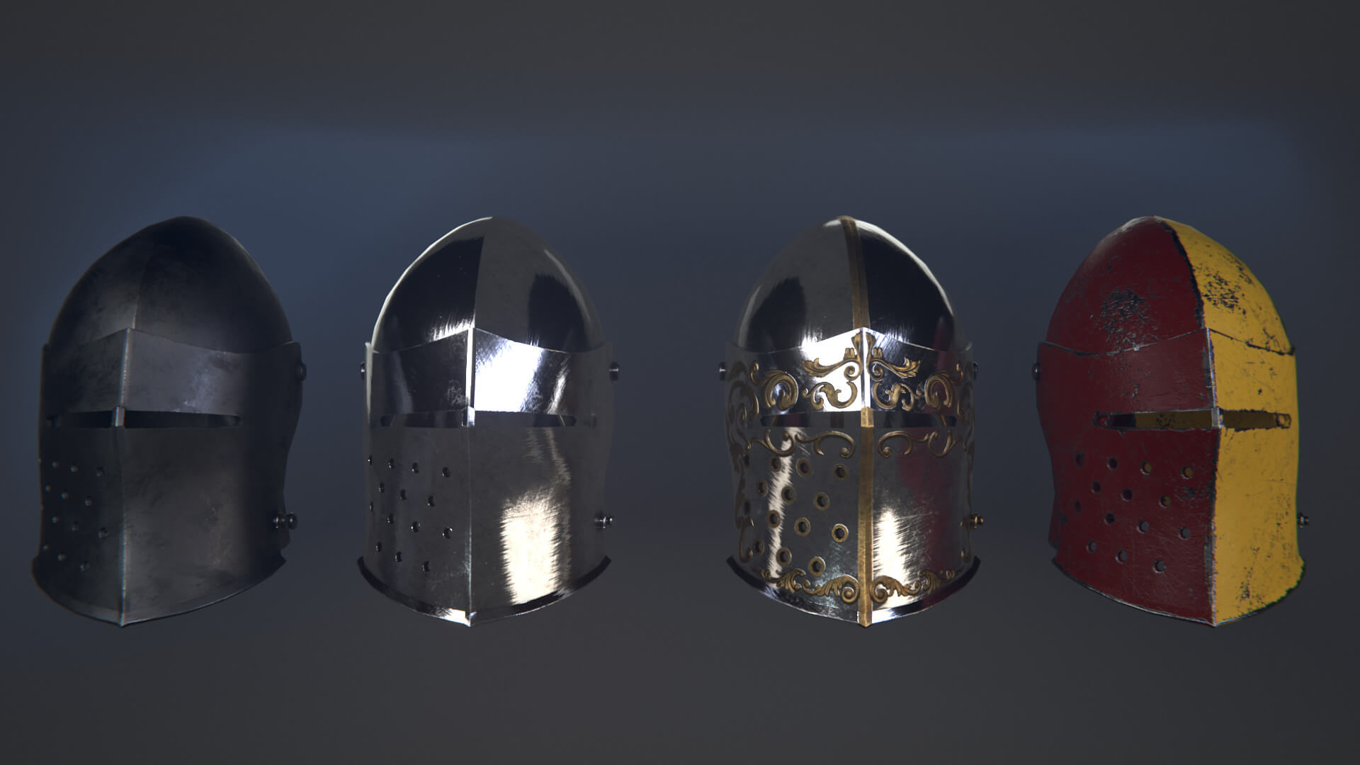 Bascinet with 4 skins - 3D Model by Lordische