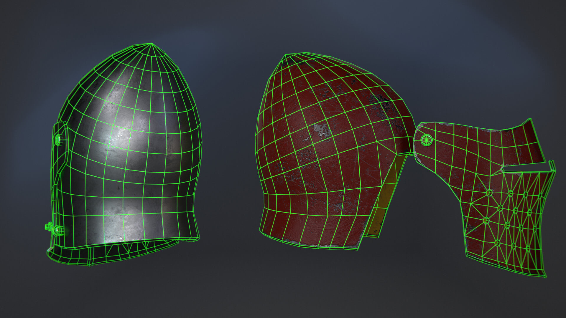 Bascinet with 4 skins - 3D Model by Lordische