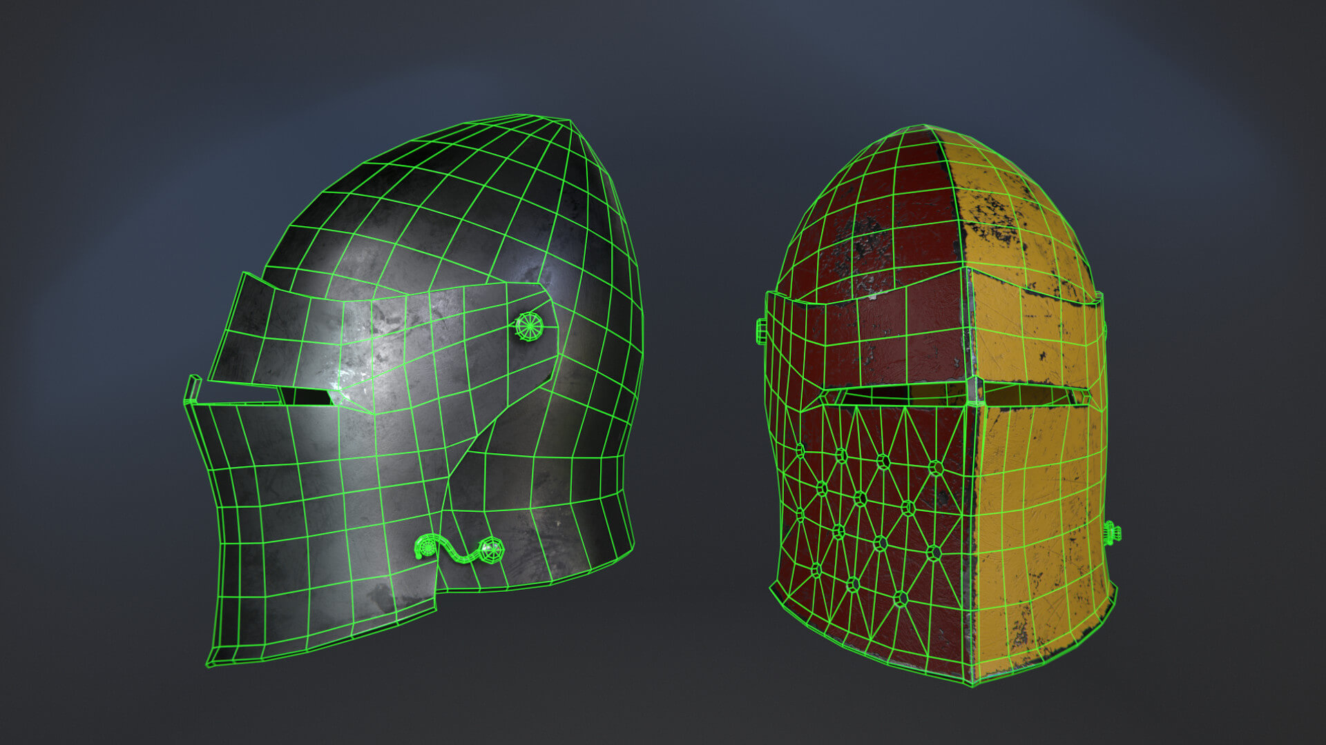 Bascinet with 4 skins - 3D Model by Lordische