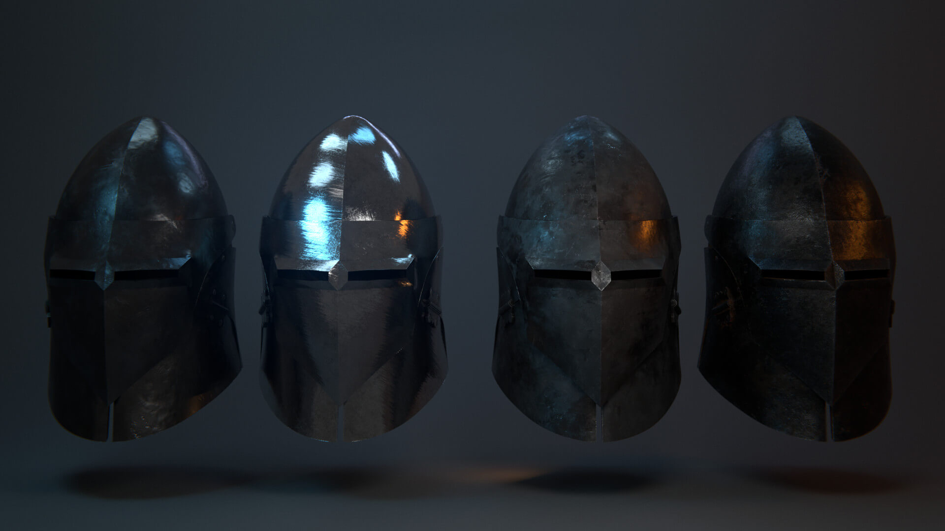 Grand Bascinet + 4 Skins - 3D Model by Lordische