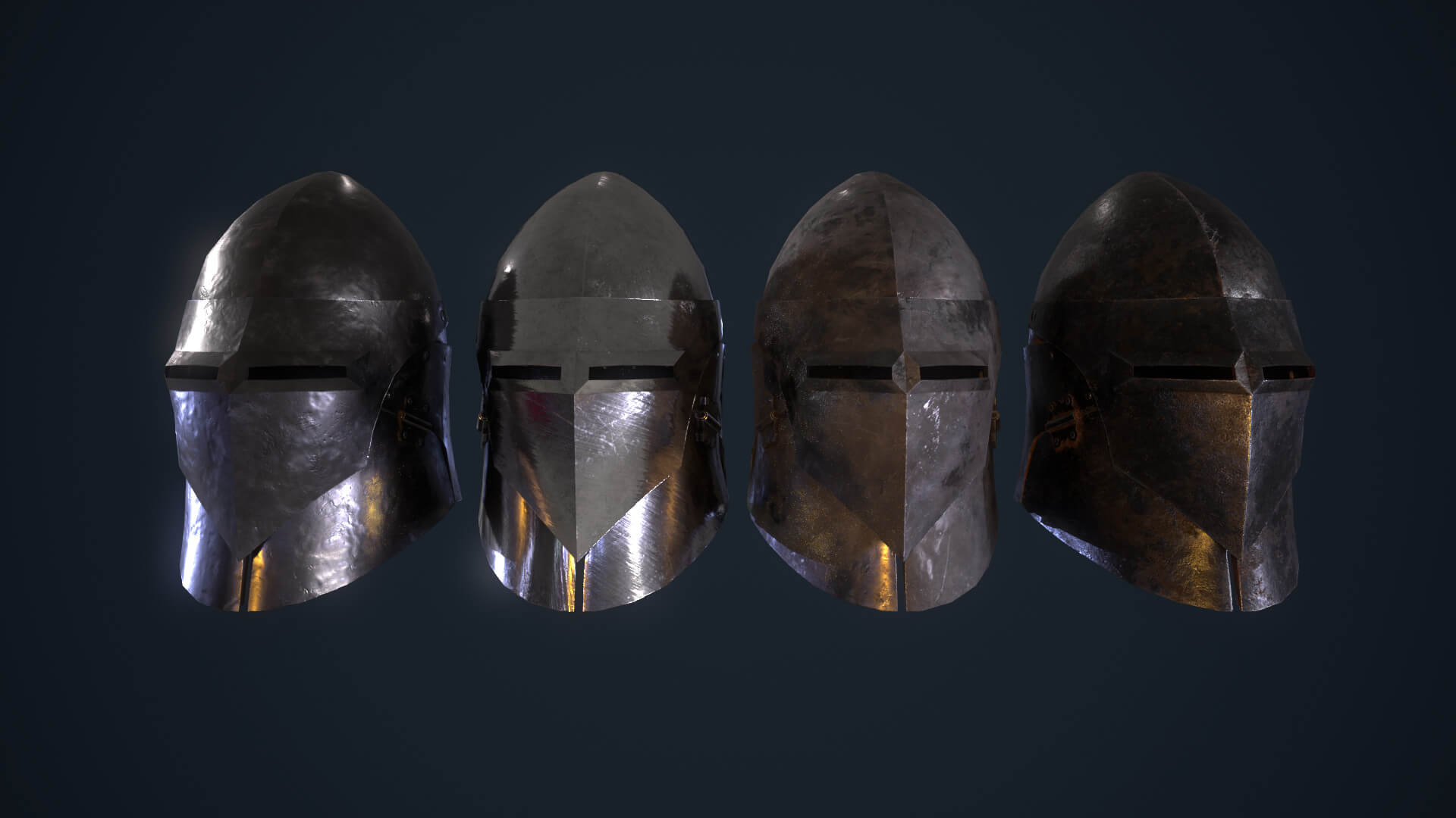 Grand Bascinet + 4 Skins - 3D Model by Lordische