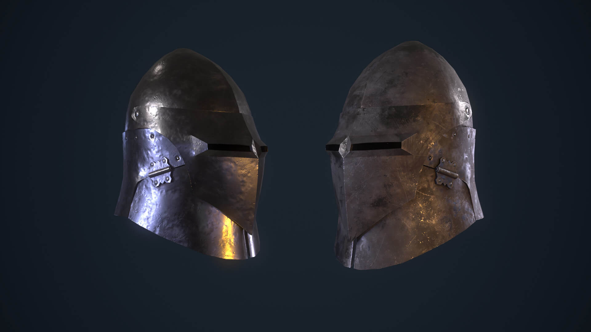 Grand Bascinet + 4 Skins - 3D Model by Lordische