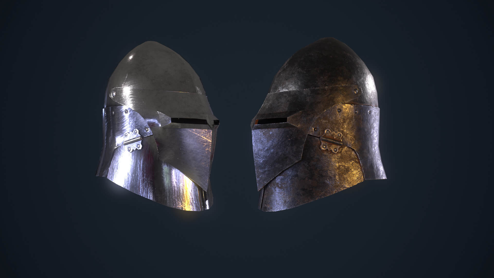 Grand Bascinet + 4 Skins - 3D Model by Lordische