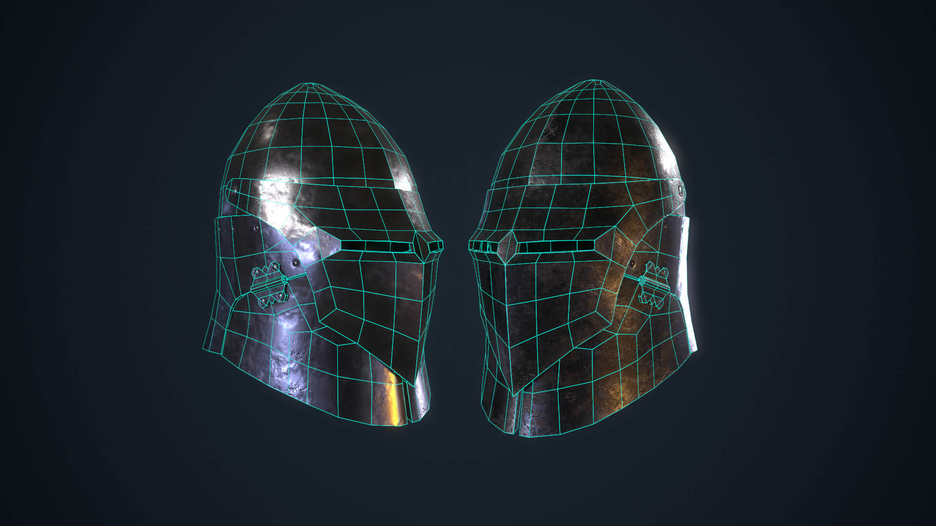 Grand Bascinet + 4 Skins - 3D Model by Lordische